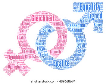 Equality Word Cloud Different Languages Stock Illustration 489668674