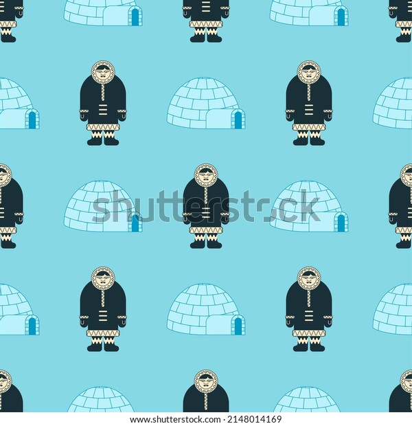 Eskimo Pattern Inuit Background Arctic Traditional Stock Illustration ...