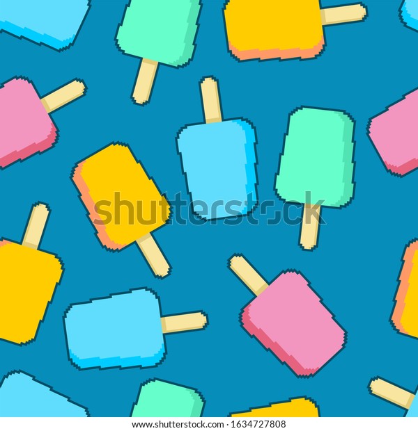 Eskimo Pixel Art Pattern Seamless Ice Stock Illustration 1634727808 ...