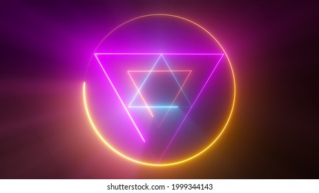 Esoteric 3d Render Triangle Glowing Lines Stock Illustration 1999344143 ...