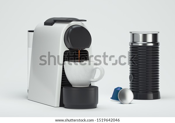 Espresso Coffee Capsules Machine Process Making Stock Illustration ...