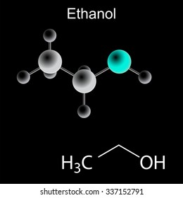 Ethanol Molecule Chemical Structural Formula Model Stock Illustration ...