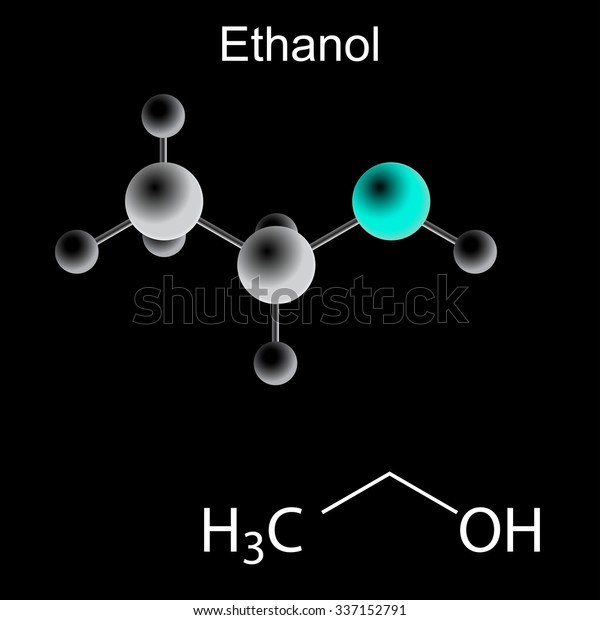 Ethanol Molecule Chemical Structural Formula Model Stock Illustration ...