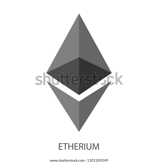 Etherium Logo On White Background Grey Stock Illustration 1101209249