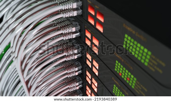 Ethernet Rackmount Switches Ethernet Cables Data Stock Illustration ...