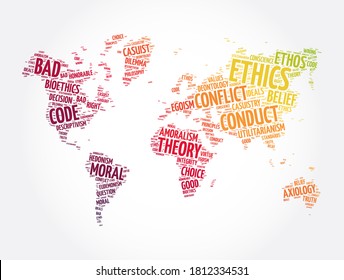 Ethics Word Cloud Shape World Map Stock Illustration 1812334531 ...