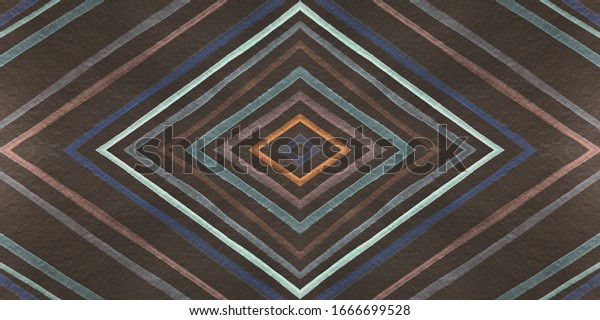 Ethnic Diamond Pattern Drawn Bold Rhombus Stock Illustration 1666699528 ...