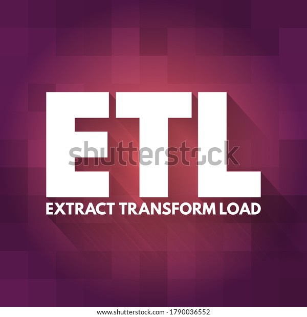 Etl Extract Transform Load Acronym Technology Stock Illustration 1790036552