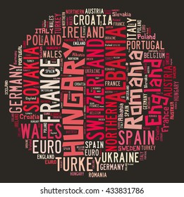 Europe Countries Typography Word Cloud Concept Stock Illustration ...