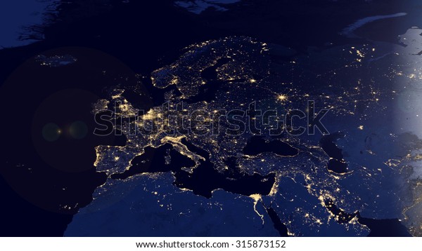 Europäische Landkarte für den Weltraum (Elemente dieses von der NASA ...