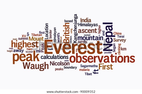 Everest Text Cloud On Isolated Background Stock Illustration 90009352 ...