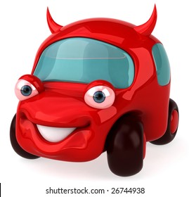 Front View Funny Cartoon Red Car: ภาพประกอบสต็อก 300509747 | Shutterstock