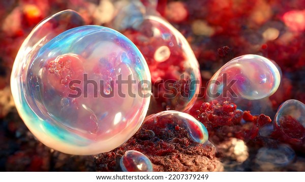 Evolution Transparent Embryo Bubbles Cells Growth Stock Illustration ...