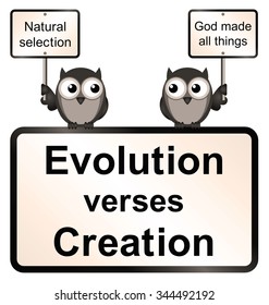 Evolution Verses Creation Sign Isolated On Stock Illustration 347977208 ...