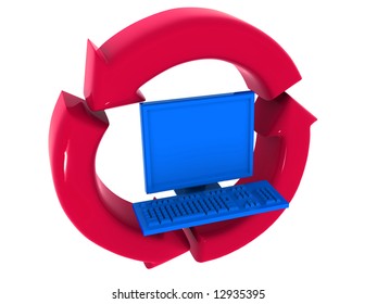 Exchange By Information Through Computer Stock Illustration 12935395 ...