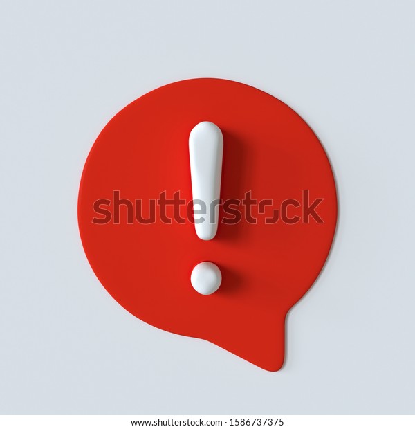 Exclamation Icon 3d Effect Red White Stock Illustration 1586737375