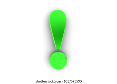 Exclamation Mark 3d Green Exclamation Point Stock Illustration ...