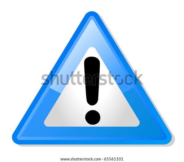 Exclamation Mark Blue Triangle Shaped Warning Stock Illustration 65561101