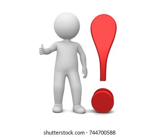 Exclamation Mark Exclamation Point Red 3d Stock Illustration 744700588 ...