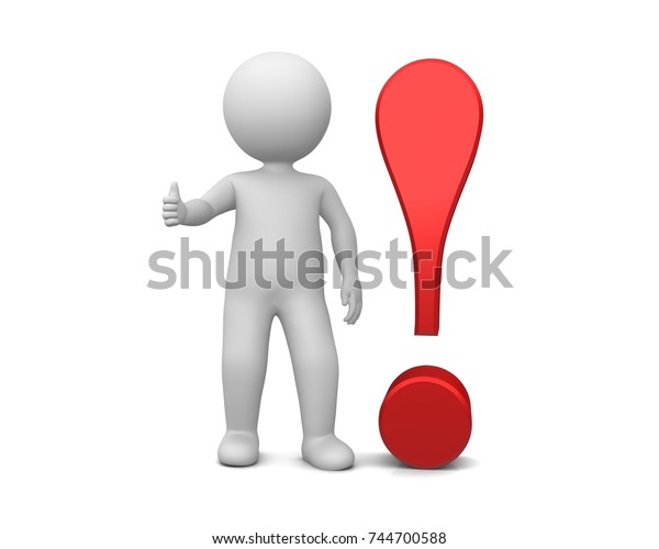 Exclamation Mark Exclamation Point Red 3d Stock Illustration 744700588 ...