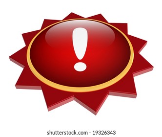 Exclamation Mark Star Button 스톡 일러스트 19326343 | Shutterstock