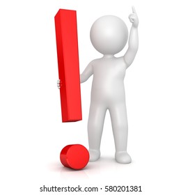 Exclamation Mark Stickman 3d Stock Illustration 580201381 | Shutterstock