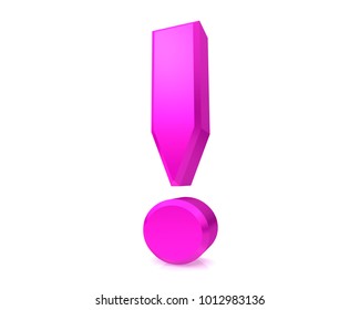 Volumetric Glossy Pink Exclamation Point Symbol Stock Illustration ...