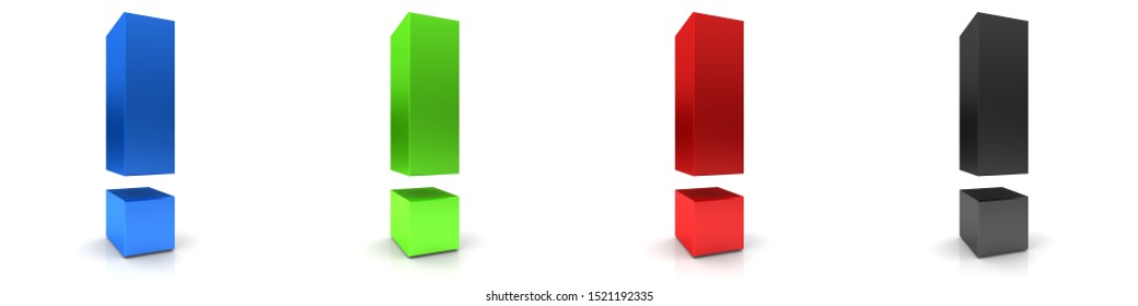Exclamation Point Mark 3d Rendering Warning Stock Illustration ...
