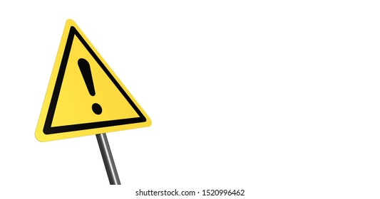 Exclamation Point Triangular Yellow Road Sign Stock Illustration ...