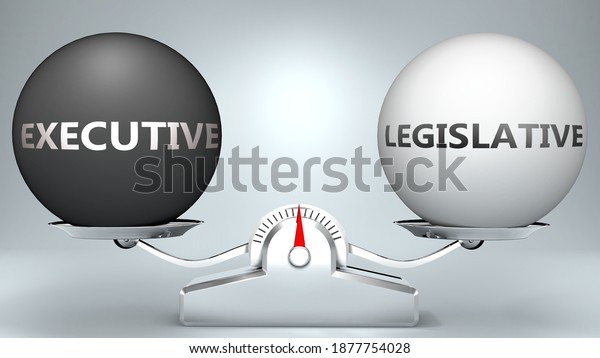 Executive Legislative Balance Pictured Scale Words Stock Illustration ...