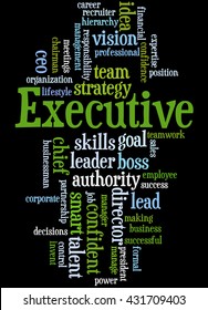 Executive Word Cloud Concept On White Stock Illustration 431709403 ...