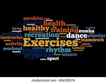 Exercises Word Cloud Concept On White 스톡 일러스트 406530574 | Shutterstock