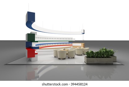Exhibition Stand Round Shape 3d Rendering Stock Illustration 394458124 ...
