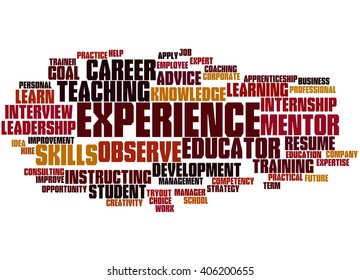 Experience Word Cloud Concept On White Stock Illustration 406200655 ...