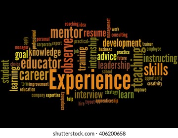 Experience Word Cloud Concept On Black Stock Illustration 406200658 ...