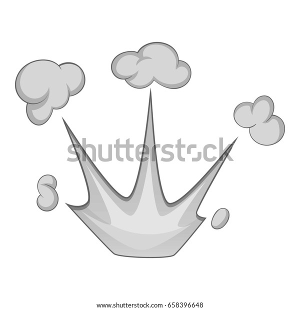 Explode Effect Smoke Icon Monochrome Style Stock Illustration 658396648 ...