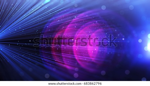 Explode Particle Circle Line Flying Through Stock Illustration 683862796