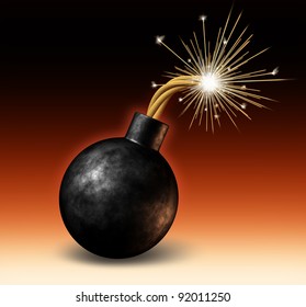 Exploding Bomb Lit Burning Fuse Fire 库存插图 92011250 | Shutterstock