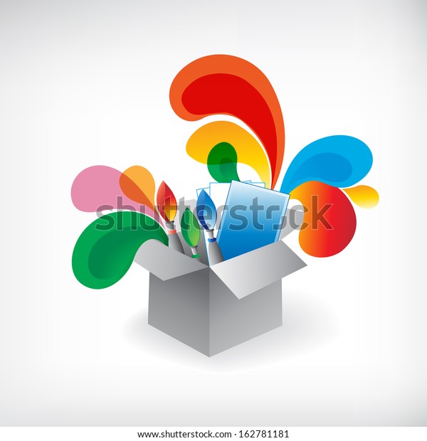 Exploding Gift Box Colorful Design Stock Illustration 162781181 ...