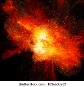 Exploding Inferno Abstract Fireball Burning Sphere 库存插图 1836608263 ...
