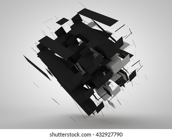 Abstract Black Explosion Vector Illustration: vector de stock (libre de ...