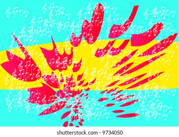 Explosion Color Musical Notes Stock Illustration 9734050 | Shutterstock