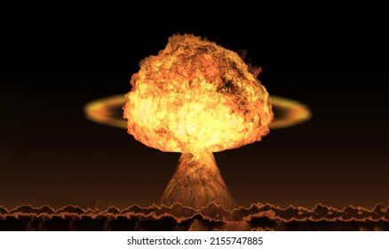 Explosion Nuclear Bomb 3d Render Illustration Stock Illustration ...