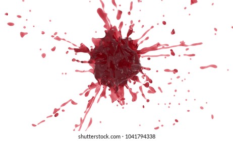 Explosion Red Liquid 3d Rendering Stock Illustration 1041794338 ...
