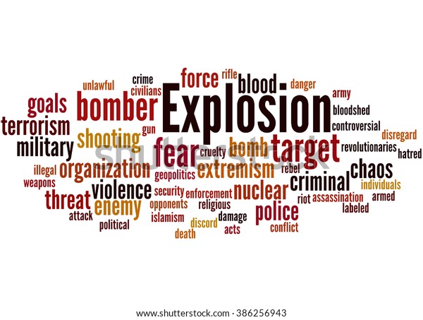 Explosion Word Cloud Concept On White Stock Illustration 386256943 ...