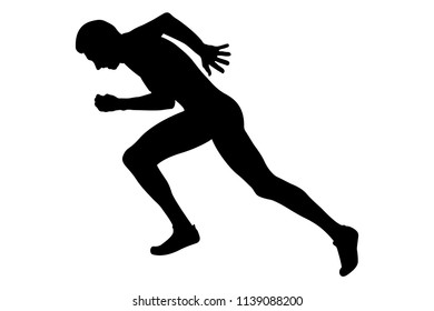 Runner Sketch Silhouette Vector: vetor stock (livre de direitos ...