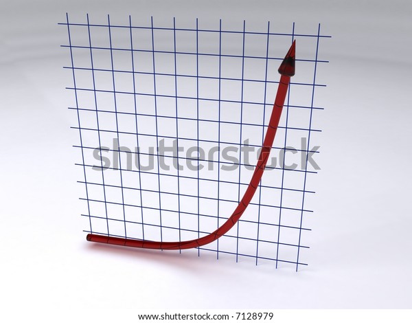Exponential Curve Placed Front Grid Both Stock Illustration 7128979