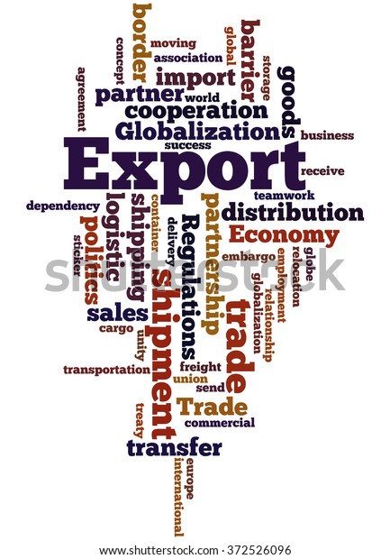 Export Word Cloud Concept On White Stock Illustration 372526096