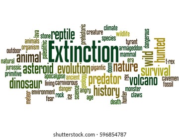 Extinction Word Cloud Concept On White Stock Illustration 596854787 ...