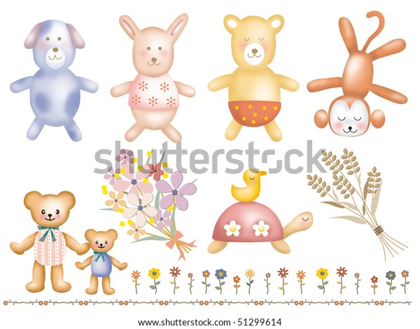Extra Big Vector Animal Set: ilustrações stock 51299614 | Shutterstock